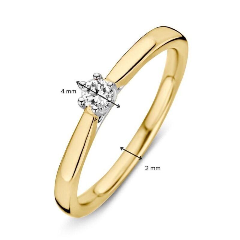 Ring bicolor briljant 0.09 crt. - Circles Trouwringen