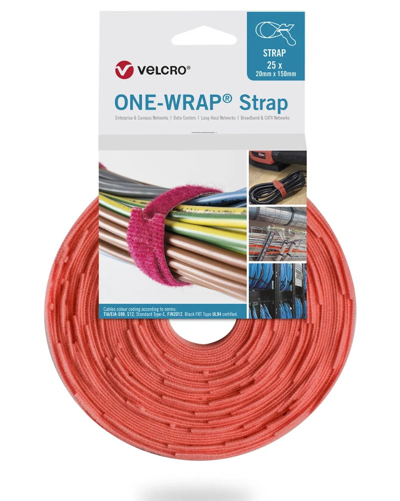 Velcro® ONE-WRAP Strap - 20mm x 150mm - cable tie ORANGE - VEL-OW64411